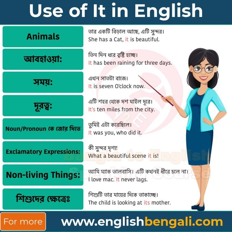 Use Of It In English Grammar Through Bengali English Grammar
